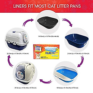 10 Count Fresh Kitty Litter Box Liners Durable, Easy Clean Up Elastic Jumbo Scented Odor Zorb Litter Pan Box Liners, Bags for Pet Cats