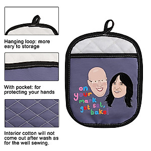 Funny Baking Gift On You Mark Get Set Bake Oven Pads Pot Holder with Pocket (get Set, Bake! Color)