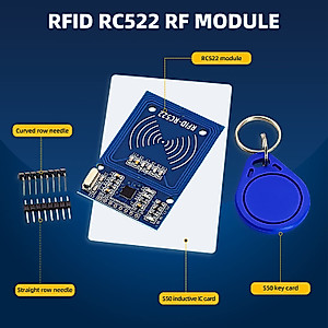 DaFuRui 5Pack RC522 RFID Module RF IC Card Sensor Module with S50 White Card and Key Ring RFID Sensor Compatible for Arduino
