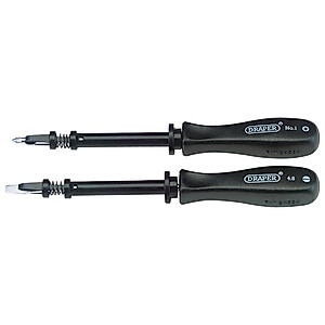 Draper Expert 2 -Piece Screw Holding Mechanics Screwdriver Set | Ideal Impact Resistant Plastic Grip | Hand Tools Set | FlatHead & PZ Type Screwdrivers | SVCM Steel Blades | 27591