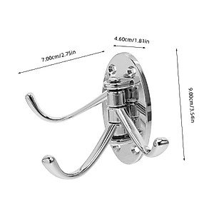 STOBAZA 3pcs Bathroom Hanger Hooks Coat Hooks for Wall Triple Hanging Hooks Swing Arm Hangers Swing Arm Towel Rack Strips Heavy Duty Key Hook Clothing Trident Hook to Rotate