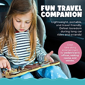 KIDDERY TOYS Busy Board for Toddlers - Activity Board Bear Shaped Montessori Toys for Kids - Sensory Stimulating Car & Airplane Travel Toys for Toddlers, Quiet Learning Activities for Autism