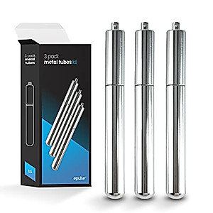 Epulse Smell Proof Metal Tubes Holder (3 pack), Air Tight Aluminum Storage Tubes, Smell Proof Container, Portable Metal Tube to Protect Your Pre Rolls Cones (Up to 112mm - King Size - Gray)