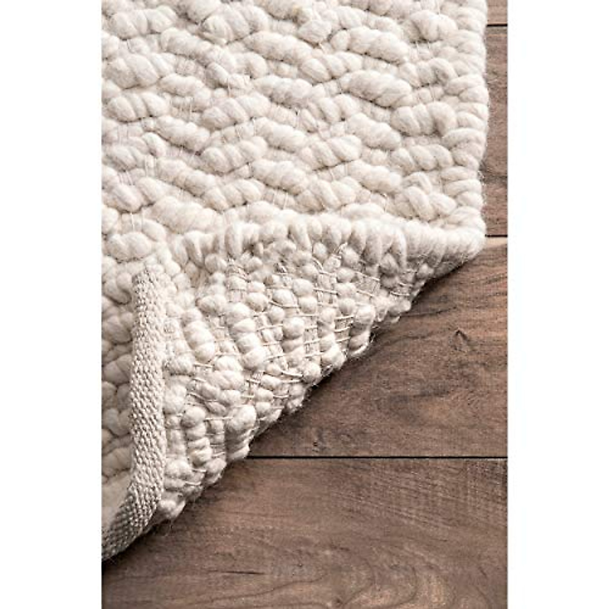 nuLOOM Glendora Hand Woven Chevron Area Rug, 5' x 8', Ivory