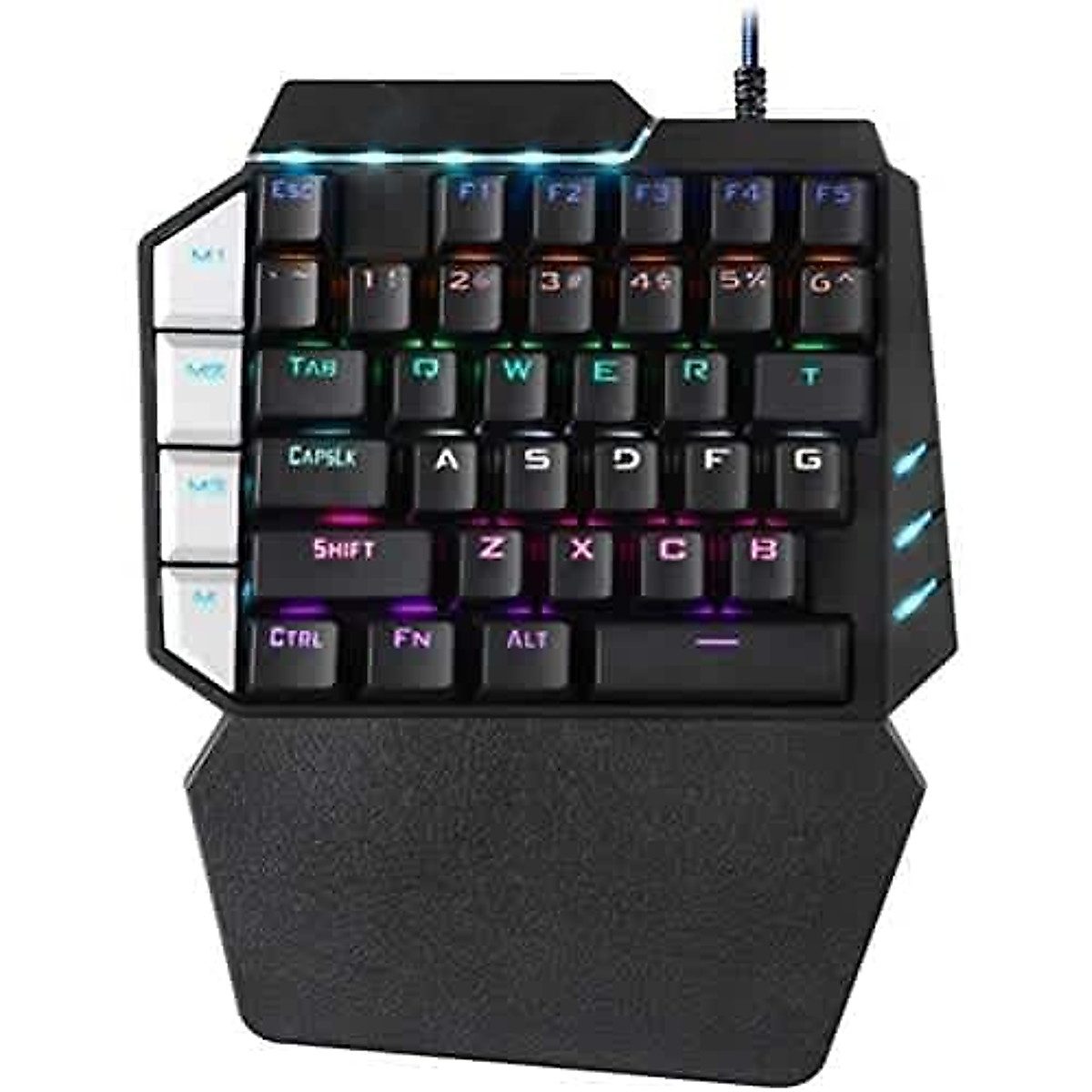 XYLXJ Mechanical Gaming Keyboard, Compact 38-Key Mechanical Computer Keyboard Blue Equivalent Switch for Windows PC Gamers (Black RED LED Backlight)