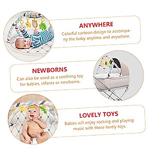 Kisangel 4pcs Stroller Travel Shape Toy with Crib Adorable Rattle Mobile Baby Accessories Seat Bed Pendant Car Soft Play Ornament Learning for Infant Bell Arch Moon Activity Hanging Toys