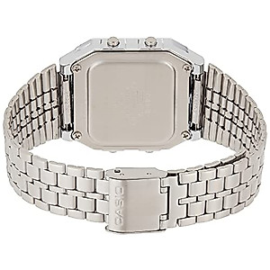 Casio - A500WA-7D - Vintage - Unisex Watch - Digital Quartz - LCD Dial - Grey Steel Strap, LCD/Grey, Bracelet, LCD/Grey, Bracelet