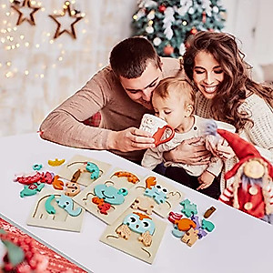 Wooden Puzzles for Toddlers, 6 Pack Animal Puzzles Toys Wooden Puzzles for Toddlers Kids 1-3, Montessori Educational Fine Motor Skill Early Learning Educational Gift for Boys Girls Ages 1 2 3 4 5 6