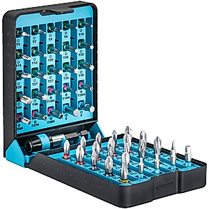 HAZET BitE-Box 2240N/51 I 51-piece screwdriver bit set, drive: Pozidriv, hexagon 6.3 (1/4 inch), Phillips, Tamper Resistant TORX, internal hexagon, slotted, internal TORX