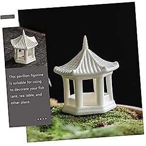 NOLITOY 3pcs Hexagonal Gazebo Ornaments Aquarium Decorations Zen Garden Decoration Fish Tank Mini Pagoda Miniature Pagoda Tabletop Accessories Mini Pavilion Ornament Ceramics Display White