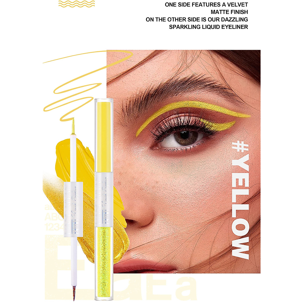 BestLand 2 in 1 Matte Glitter Liquid Eyeliner Set Rainbow Colorful Neon Eyeliner Pencil Pigmented Waterproof Smudgeproof Long Lasting Korean Eye Glitter Christmas Makeup Gift Kit for Women (2 in 1 Set A)