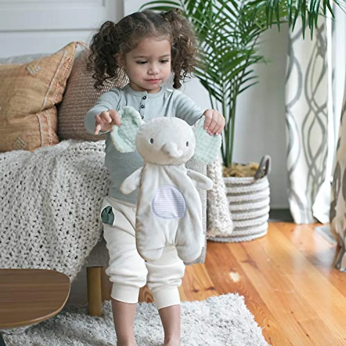 Ingenuity Premium Soft Plush Soothing Bean Bag Lovey, Van The Elephant, Ages Newborn and up, 12380 (Pack of 2)