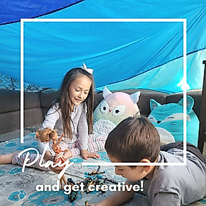 Pickle & Olive ez clipz- Fort Building Kit- Large Lightweight Blanket and Clips to Attach to Furniture-Best Gift for Kids/Children