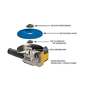Kutzall Extreme Shaping Dish - Coarse, 4-1⁄2" (114.3mm) Dia. X 7⁄8" (22.2mm) Bore - Woodworking Angle Grinder Attachment for DeWalt, Bosch, Milwaukee, Makita. Abrasive Tungsten Carbide, DW412X90