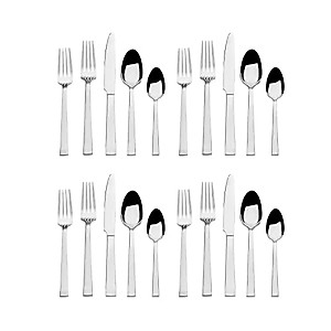 Mikasa Pinch Forged Stainless Steel 20 Piece Flatware Set, Service For 4
