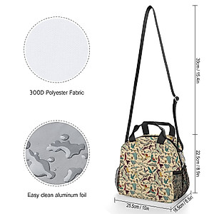 Birds Lunch Bag, Lunch Box Portable Insulated Lunch Tote Bag, Thermal Cooler Bag for Women Work Outdoor