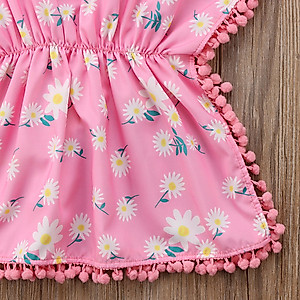 Douhoow Toddler Baby Girls Swim Cover-up Beach Sundress Summer Poncho Rash Guards (Pink, 1-2T)