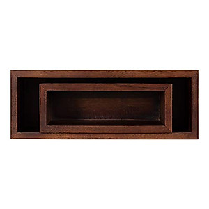 Kate and Laurel Domio Mid-Century Pocket Wall Organizer, Set of 2, Walnut Brown, Wood Office Organizer for Wall