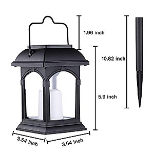 Clihere Solar Lantern Outdoor Hanging, Flickering Retro Candle Effect Solar Stake Light, Solar Hanging Lanterns Outdoor, Solar Decorations Patio Light for Garden,Lawn,Tree,Yard, Umbrella (6 Pack)