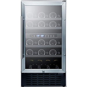 Summit Appliance SWC182ZADA 18 in. Wide Built-in Undercounter Wine Cooler44; Black