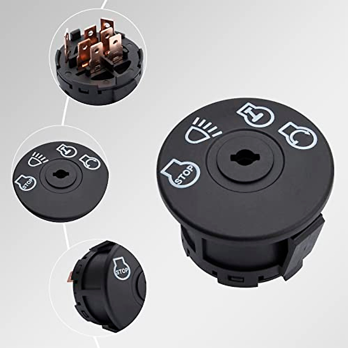 Swgaunc Ignition Starter Switch 4 Position Key Switch Fit for Husqvarna Craftsman John Deere MTD Murray Riding Lawn Mower 532175566 175566 2 Keys