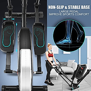 ANCHEER Elliptical Machine,Pre-Programmed Elliptical Machine with 16 Levels of Magnetic Resistence