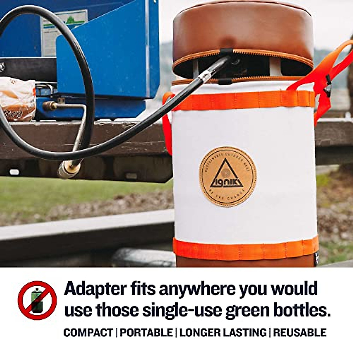 Ignik Refillable Gas Growler X 10-Pound Propane Tank with Carry Case and Adapter Hose