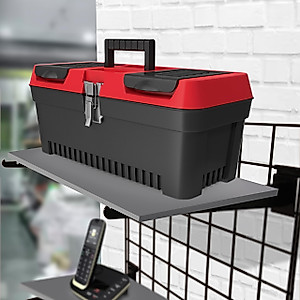 14 inch Black Metal Shelf Brackets for Wire Grid - Pack of 10