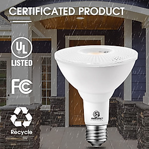Energetic 10 Pack PAR30 LED Bulbs, Flood Light Outdoor Indoor 75 Watt Equivalent 10W Dimmable,5000K Daylight,1000 Lumens,E26 Base,IP65 Waterproof LED Recessed Light Bulbs for Security