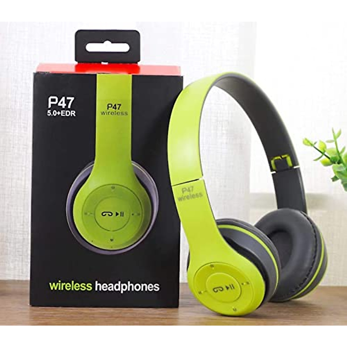 EWODE Bluetooth Headphones Wireless Rechargeable Super Bass Over-Ear Headphones. Volume Control for Kids. Compatible with Apple and Android. Foldable and Lightweight with Built-in Mic