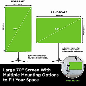 Valera Explorer Green Screen with Stand - Portable Chroma Key Panel, 1000 Free Backgrounds Included, Wrinkle Resistant Green Fabric Backdrop, Tripod & Wall Mount, Carry Case, Portrait & Wide Landscape