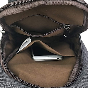 Hebetag Canvas Sling Crossbody Bag Daypack for Men Women Outdoor Travel Casual Shoulder Chest Backpack Bags Day Pack Hunting Hiking Camping Black Gray