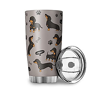 WmhrYpzhL Dachshund Dog Travel Mug Funny Dog Coffee Mug Stainless Steel Insulated Tumbler For Ice Drinks＆Hot Beverage Gifts Dachshund