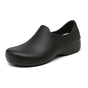 Haifago Women's Non Slip Shoes, Waterproof and Oil-Proof Chef Shoes, Women Nursing Work Shoe for Hospital Kitchens and Food Service Black