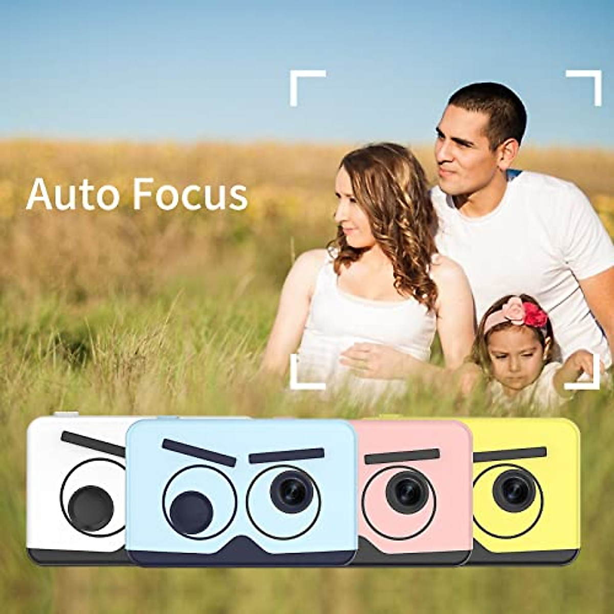 BISOFICE Portable Students Camera 20M Camera Auto Focus 2.0'' IPS Screen 1080P Video Record Mini Selfie Camera Learning Toy Christmas Birthday Gift Holiday Travel
