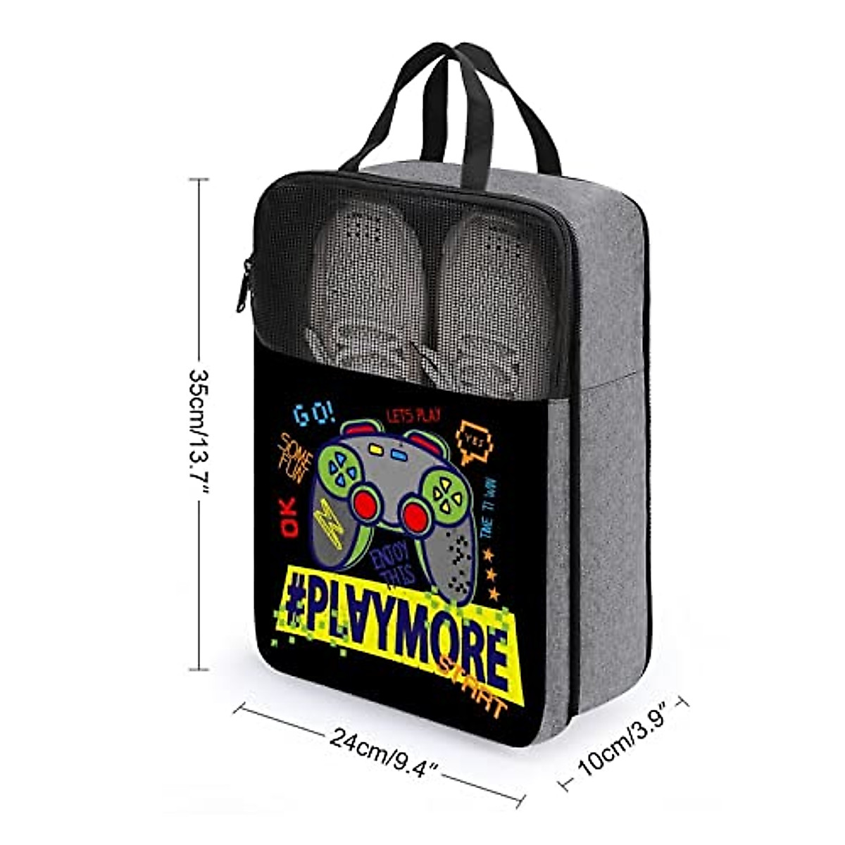 Frcavbin Video Game Weapon Travel Shoe Bag Shoes Carrier with Handle and Zipper Foldable Shoe Puches Organizer for Home storage School starts