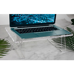 KUAIYU Monitor Stand Riser, Clear Acrylic Computer Monitor Stand,Ergonomic Desk Riser Increases Height By 3.7in - For Laptop, Pc, Notebook, Printer, Computer.