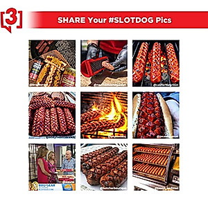 SLOTDOG - Hot Dog Slicing Tool - Stainless Steel Cutter Blades for Kitchen, Grilling, Tailgating, Camping and Backyard Outdoor BBQ - 10 inch - Red