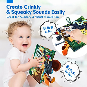 Baby Books 0-6 Months,Infant Tummy Time Toys High Contrast Sensory Baby Toys 6 to 12 Months Touch Feel Book Gift Christmas Stocking Stuffers for Boys Girls 0-3 Months Book Early Learning Stroller Toy