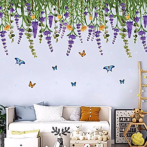 Amaonm Removable 3D Waterproof Green Plants Grass and Dandelion Wall Decals DIY Peel and Stick Decor Wall Sticker for Kids Girls Baby Bedroom Living Room Kindergarten Nursery Classroom Decoration