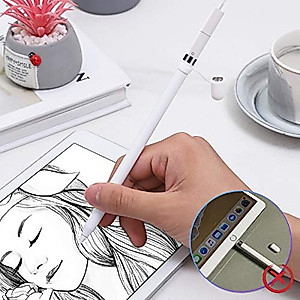 Magnetic Replacement Cap and Charger Adapter for Apple Pencil 1st Generation (with Silicone Protective Cap Holder)