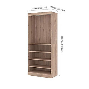 Bestar Pur Closet Organizer in Rustic Brown, 36W