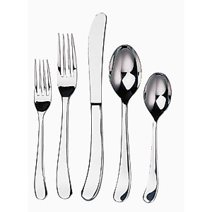Ginkgo International Sea Drift 42-Piece Stainless Steel Flatware Place Setting, Service for 8 Plus 2-Piece Hostess Set