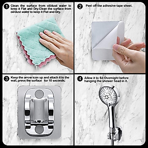 Strong Adhesive Shower Holder, PureHome Self-Adhesive Wall Mounted Shower Bracket for Handheld Shower Head
