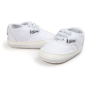 RVROVIC Baby Boys Girls Shoes Canvas Toddler Sneakers Anti-Slip Infant First Walkers 12Color (11cm (0-6months), White)
