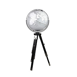 Replogle Willston - Gray Globe with Black Metal Tripod Stand, Adjustable Height, Floor globe, Detailed, Up-to-Date Cartography(16"/40cm diameter)