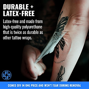 Saniderm Original Tattoo Aftercare Bandage (Personal Roll, 10.2 in x 2 yd) – Convenient, Faster Tattoo Healing and Protection – Sterile, Waterproof, and Latex-Free Tattoo Aftercare Wrap – Gloss Finish