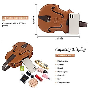 Oweisong Women Music Tote Bag Violin Purse Backpack Novelty Leather Piano Shoulder Crossbody Bag Handle Handbag for Ladies