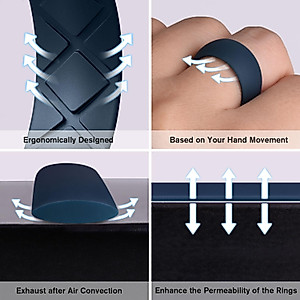 Egnaro Silicone Ring Men, Inner Arc Ergonomic Breathable Design Mens Rubber Wedding Band, 7 Rings / 4 Rings / 1 Ring Engagement Bands Promise Anniversary Rings, Suitable for Sports, Workout, Gym