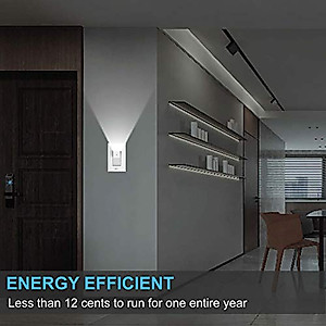 4 Pack Illuminated Light Switch, Decora Paddle Rocker Light Switch with LED Night Light, Automatic On/Off Sensor, Single Pole, 15Amp 120/277Volt, White